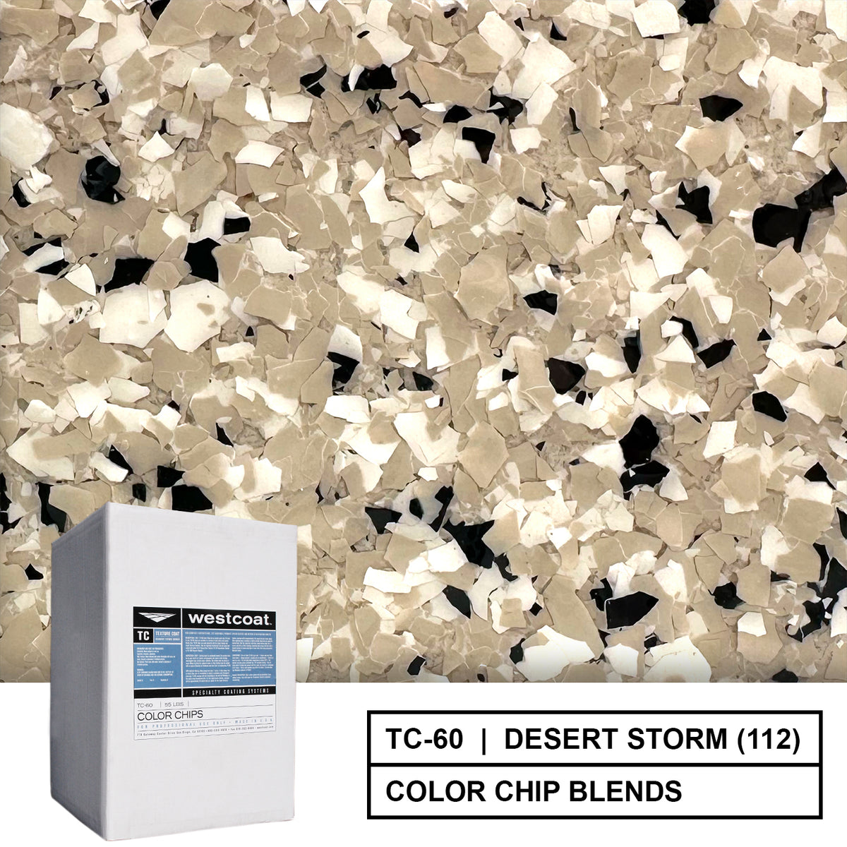 Westcoat TC-60 Epoxy Flake Color Chip Blend - 55 lbs – Concrete Exchange