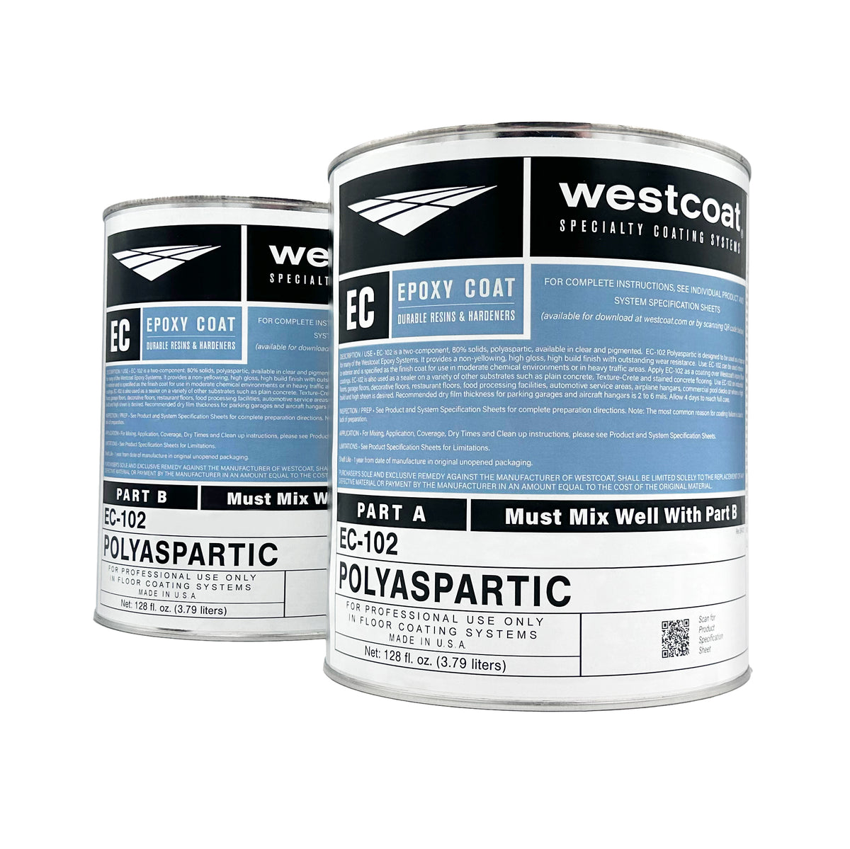Westcoat EC-102 Pigmented Polyaspartic Topcoat | 2 Gallon – Concrete ...